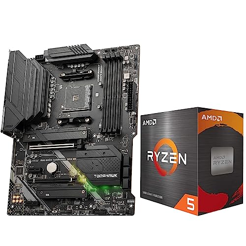 Micro Center AMD Ryzen 5 5600X Desktop Processor 6-core Bundle with MSI MAG B550 Tomahawk MAX WiFi Motherboard and PowerSpec 750W 80+ Gold Fully Modular PSU