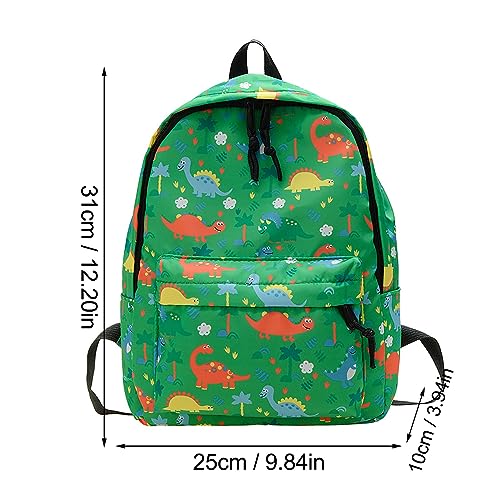 NSQFKALL Cute Lightweight Kids School Bookbags Dinosaur Boys Backpacks Womens Backpacks Trendy (Green, One Size)