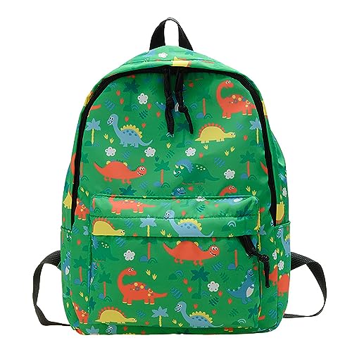 NSQFKALL Cute Lightweight Kids School Bookbags Dinosaur Boys Backpacks Womens Backpacks Trendy (Green, One Size)