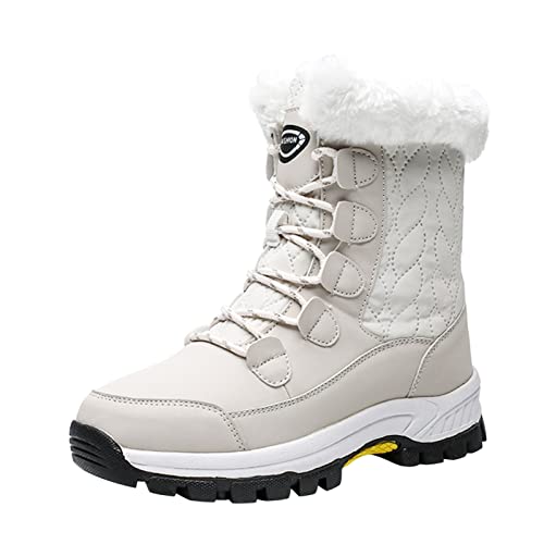 YfiDSJFGJ idyllwind boots for women snow flat proof warm lace up water keep velvet round toe plus classic boot waterproof platform heel square toe buckle strap casual booties beige cowgirl boots