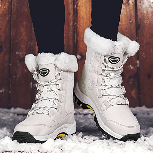 YfiDSJFGJ idyllwind boots for women snow flat proof warm lace up water keep velvet round toe plus classic boot waterproof platform heel square toe buckle strap casual booties beige cowgirl boots