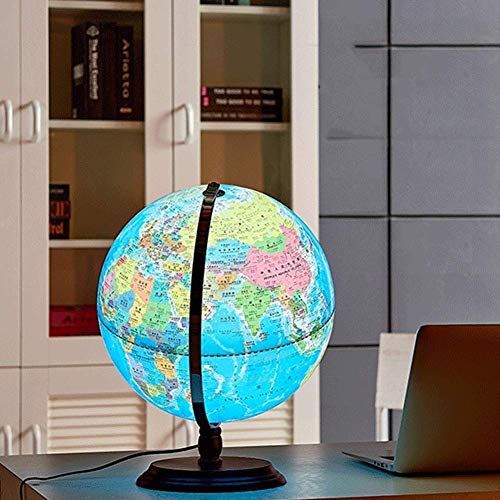 Globes World Sphere map Globe with LED Lights Desktop Decoration Blue Earth,Model 12 Inches