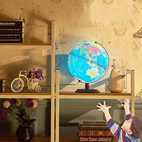 Globes World Sphere map Globe with LED Lights Desktop Decoration Blue Earth,Model 12 Inches