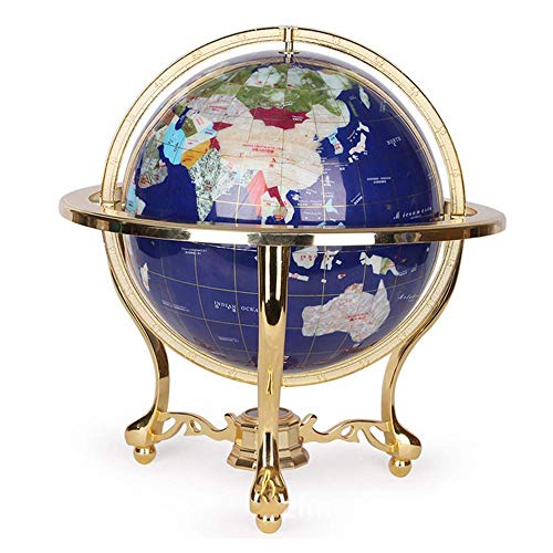 World Globe,Large Gemstone Globe Desktop Home Decoration Earth Globe-for Educational Geographic Modern,Blue-22cm (White 22cm) (Blue(a) 33cm)