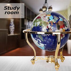 World Globe,Large Gemstone Globe Desktop Home Decoration Earth Globe-for Educational Geographic Modern,Blue-22cm (White 22cm) (Blue(a) 33cm)