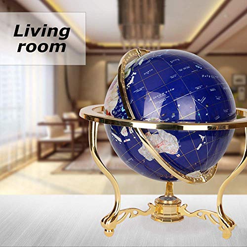 World Globe,Large Gemstone Globe Desktop Home Decoration Earth Globe-for Educational Geographic Modern,Blue-22cm (White 22cm) (Blue(a) 33cm)