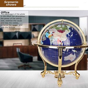 World Globe,Large Gemstone Globe Desktop Home Decoration Earth Globe-for Educational Geographic Modern,Blue-22cm (White 22cm) (Blue(a) 33cm)