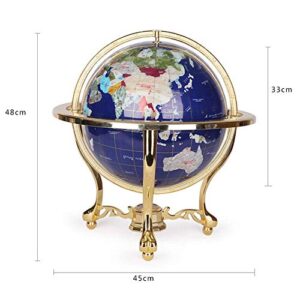 World Globe,Large Gemstone Globe Desktop Home Decoration Earth Globe-for Educational Geographic Modern,Blue-22cm (White 22cm) (Blue(a) 33cm)