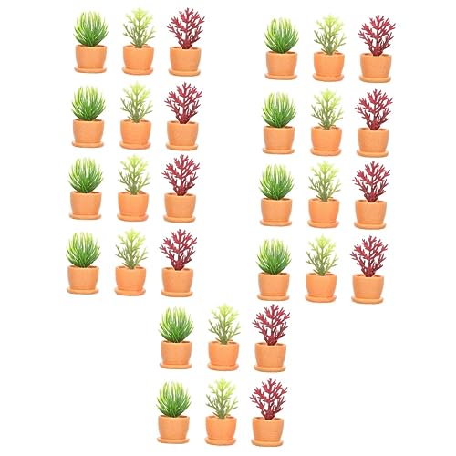 IMIKEYA 30 pcs Mini Flower Pot Succulents Artificial assesseries Artificial Succulent Plant Faux Floral Fake Potted Plant Mini Plant pots Mini Decoration Artificial Mini Potted Plants Moss