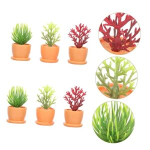 IMIKEYA 30 pcs Mini Flower Pot Succulents Artificial assesseries Artificial Succulent Plant Faux Floral Fake Potted Plant Mini Plant pots Mini Decoration Artificial Mini Potted Plants Moss