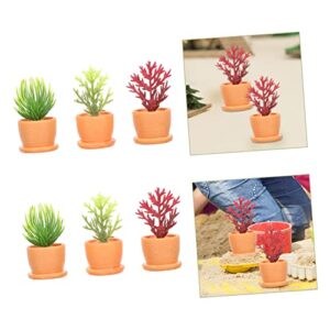 IMIKEYA 30 pcs Mini Flower Pot Succulents Artificial assesseries Artificial Succulent Plant Faux Floral Fake Potted Plant Mini Plant pots Mini Decoration Artificial Mini Potted Plants Moss