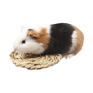 POPETPOP 6 Pcs Hamster Straw mat pet Bedding Bunny Bedding Toy Hamster Chinchilla Cage Rabbit Sleeping mat Hamsters Pet Rabbit Pad Hamster Sleeping Mats Rabbit Sleeping Pads Round pad chew