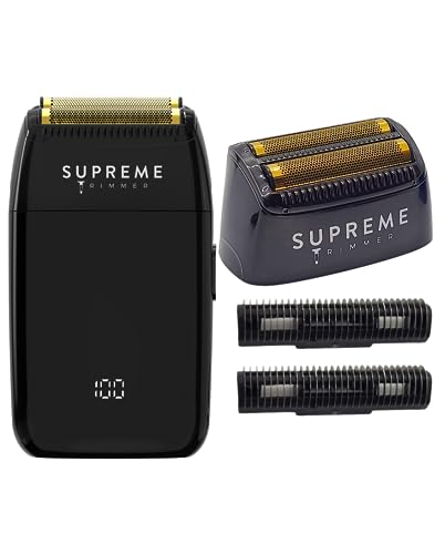 SUPREME TRIMMER Foil Shaver STF600 (60 Min Runtime) & Replacement Cutters SB55 | Crunch Lite - Black