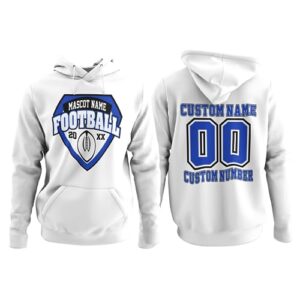 Custom Football Hoodie, Personalized Football Hoodie, Custom Game Day Hoodie, Football Spirit Wear Hoodie, Custom Football Team Hoodie (HOT PINK)