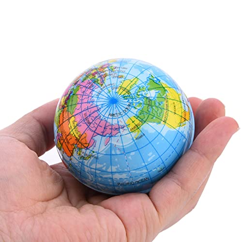 WYNOTT World Map Stress Balls | Squeezable Earth Day Globe Stress Ball,Pressure Relieving Health Balls Globe Pattern Balls for Kids, School, Classroom, and Party Favors