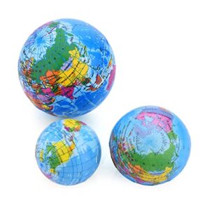 WYNOTT World Map Stress Balls | Squeezable Earth Day Globe Stress Ball,Pressure Relieving Health Balls Globe Pattern Balls for Kids, School, Classroom, and Party Favors