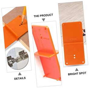 Housoutil Orange Suit 2 Sets 8Pcs Hole Punch Tool Lip Gloss kit Drill Guide Cabinet Hinge kit Router jigs Hole Guide Hinge Positioning Tools Hole Opener Carpentry Tools Plastic Makeup