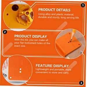 Housoutil Orange Suit 2 Sets 8Pcs Hole Punch Tool Lip Gloss kit Drill Guide Cabinet Hinge kit Router jigs Hole Guide Hinge Positioning Tools Hole Opener Carpentry Tools Plastic Makeup