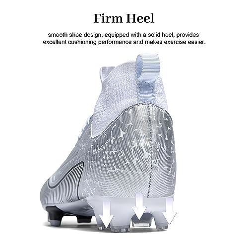 Maylrvjv Men's Women's Hightop Indoor Soccer Shoes Lace Up Footabll Cleats Breathable Lightweight Firm Ground Athletic Sneakers