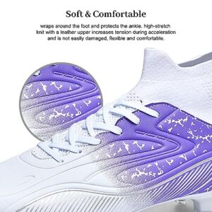 Maylrvjv Men's Women's Hightop Indoor Soccer Shoes Lace Up Footabll Cleats Breathable Lightweight Firm Ground Athletic Sneakers