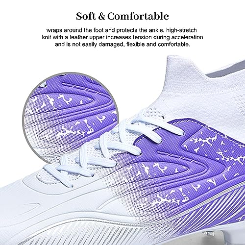 Maylrvjv Men's Women's Hightop Indoor Soccer Shoes Lace Up Footabll Cleats Breathable Lightweight Firm Ground Athletic Sneakers