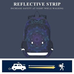 ALAZA Mandala Boho Bohemian Lotus Laptop Backpack Purse for Women Men Travel Bag Casual Daypack with Compartment & Multiple Pockets