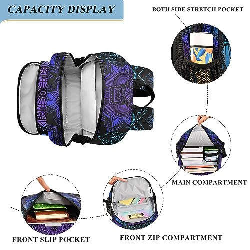 ALAZA Mandala Boho Bohemian Lotus Laptop Backpack Purse for Women Men Travel Bag Casual Daypack with Compartment & Multiple Pockets