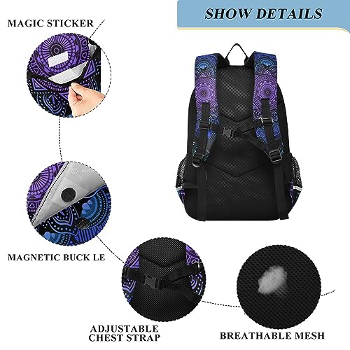 ALAZA Mandala Boho Bohemian Lotus Laptop Backpack Purse for Women Men Travel Bag Casual Daypack with Compartment & Multiple Pockets