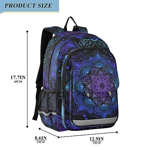 ALAZA Mandala Boho Bohemian Lotus Laptop Backpack Purse for Women Men Travel Bag Casual Daypack with Compartment & Multiple Pockets