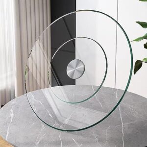 bbauer glass lazy susan turntable, glass lazy susan turntable dining table, with swivel assist system round, silent smooth not easy to dump