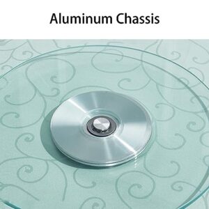 BBAUER Glass Lazy Susan Turntable, Glass Lazy Susan Turntable Dining Table, with Swivel Assist System Round, Silent Smooth Not Easy to Dump