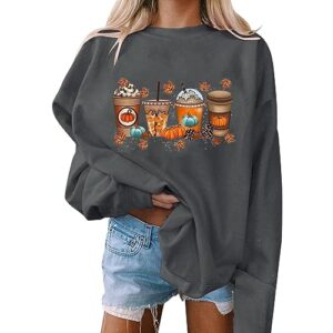 jxsoyen cyber the monday oversized sweatshirt for women halloween vintage ghostface tee shirts hocus pocus long sleeve crewneck pullover cards pullover de mujer en oferta