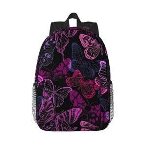 qqlady pink butterfly travel backpack for women men carry on backpack water resistant 15inch laptop backpack hiking casual bag backpack