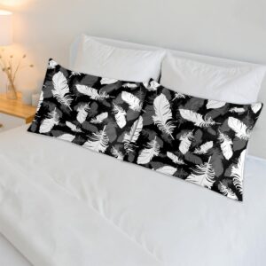 Bird Feather Pattern Satin Pillow Cases Silk Satin Pillowcase for Hair and Skin Standard Set of 2 Super Soft Silk Pillowcase with Envelope Closure (20x26 in)