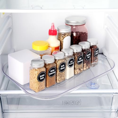 Lazy Susan Turntable Organizer for Refrigerator, Clear Rectangular Rotating Storage Rack Countertop Condiment Storage Spice Organizer for Kitchen, Table, Pantry, Cabinet, Countertop