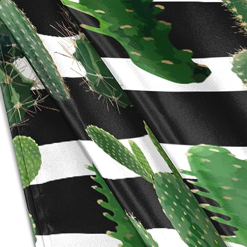 Cactus Stripes Satin Pillow Cases Silk Satin Pillowcase for Hair and Skin Standard Set of 2 Super Soft Silk Pillowcase with Envelope Closure (20x26 in)