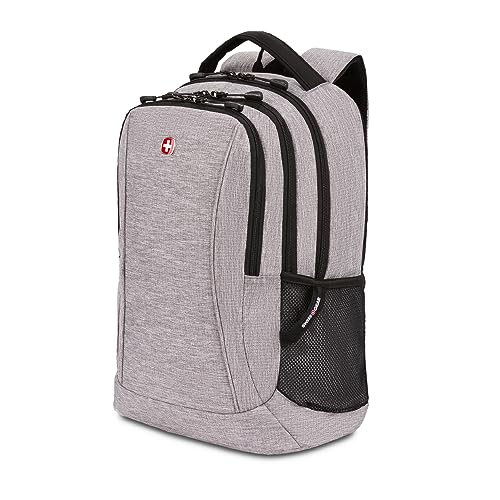 SwissGear 5668 Laptop Backpack, Light Grey Heather, 18.25 Inches