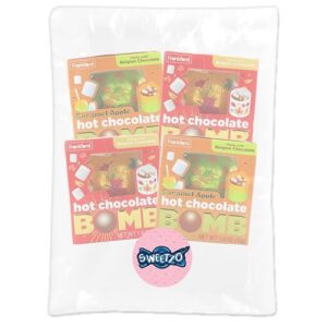 Limited Edition Hot Chocolate Melting Balls, Original and Caramel Apple Flavored Fall Treats, Mini Marshmallows Included, Seasonal Drink Mix, 1.6 Ounces (Pack of 4) (Original and Caramel Apple)