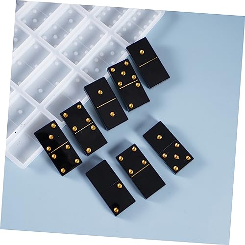 VILLCASE 2 pcs domino mold bath molds silicone ice cube molds resin tray silicone dominoes game Domino Game Casting silicone domino game molds Silica gel white Pendant Casting Mould