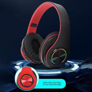 Wireless Headphones Foldable Bluetooth Earphones Over Ear Headphones Wireless Headset with Deep Bass Call 8 Hours Listening Time On-Ear Gym Headphones Headphones Wireless Bluetooth (Rose Red)