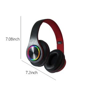 Wireless Headphones Foldable Bluetooth Earphones Over Ear Headphones Wireless Headset with Deep Bass Call 8 Hours Listening Time On-Ear Gym Headphones Headphones Wireless Bluetooth (Rose Red)