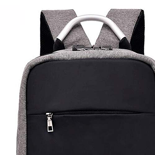 TARVIK Backpack Men's 15-inch Laptop Men's Backpack Fashion Code Lock Anti-theft Backpack Travel Travel Luggage School Bag (Color : Gray)