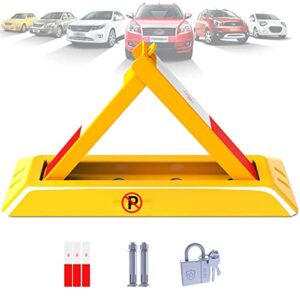 folding parking barrier, car parking pole triangular, removable parking space lock, manual parking blocker, parking security bollards,48cm