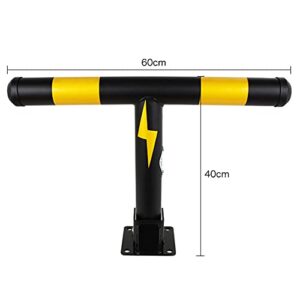 Car Parking Space Lock Bollard Yellow & Red, T Shape,Foldable Heavy Duty Steel Parking Barrier,Manual Locking Safety Barrier Lane Interceptor (Black) ()