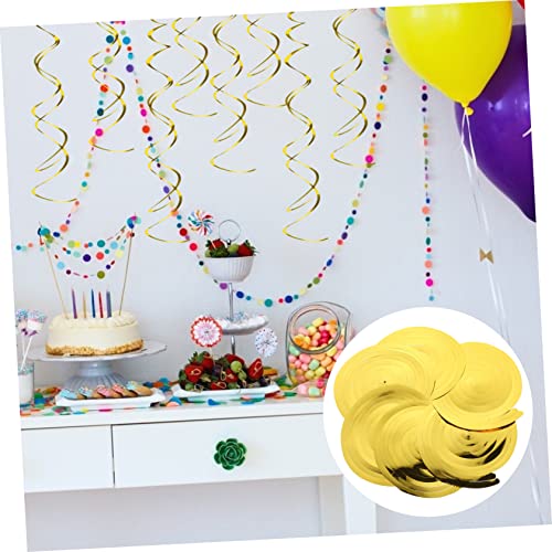 ERINGOGO 7pcs 3 Spiral Charm Gold Streamers Gold Decorations Wedding Banner Foil Hanging Swirls Ceiling Hanging Swirl Birthday Party Pendant PVC Birthday Party Backdrop Pendant Gift Baby