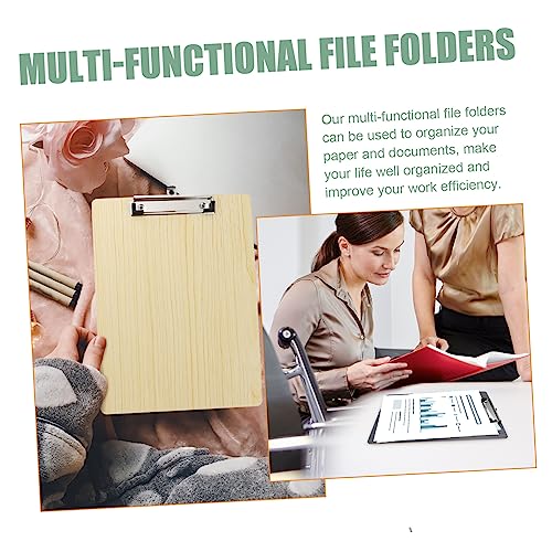 4 pcs Folder Board Paper Folder Plastic folders Office File folders Classroom clipboards Wood Clip hardboard Wooden clipboard Exam Paper Clips Writing Base Plate Clip Board Nurse