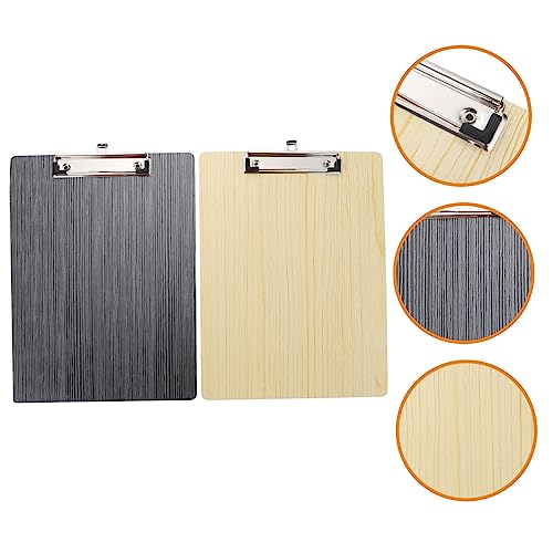 4 pcs Folder Board Paper Folder Plastic folders Office File folders Classroom clipboards Wood Clip hardboard Wooden clipboard Exam Paper Clips Writing Base Plate Clip Board Nurse