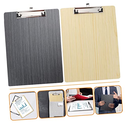 4 pcs Folder Board Paper Folder Plastic folders Office File folders Classroom clipboards Wood Clip hardboard Wooden clipboard Exam Paper Clips Writing Base Plate Clip Board Nurse