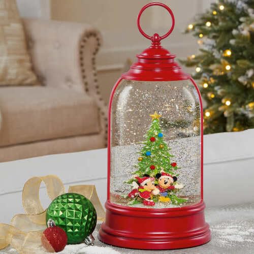 Disney Holiday Lantern ~ Christmas Tree Snow Dome Water Globe Glitter (Pack of 1)