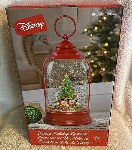 Disney Holiday Lantern ~ Christmas Tree Snow Dome Water Globe Glitter (Pack of 1)